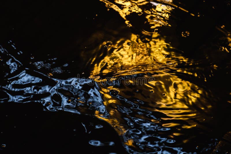 Night City Light Puddle Asphalt, Blue Stock Image - Image of ...