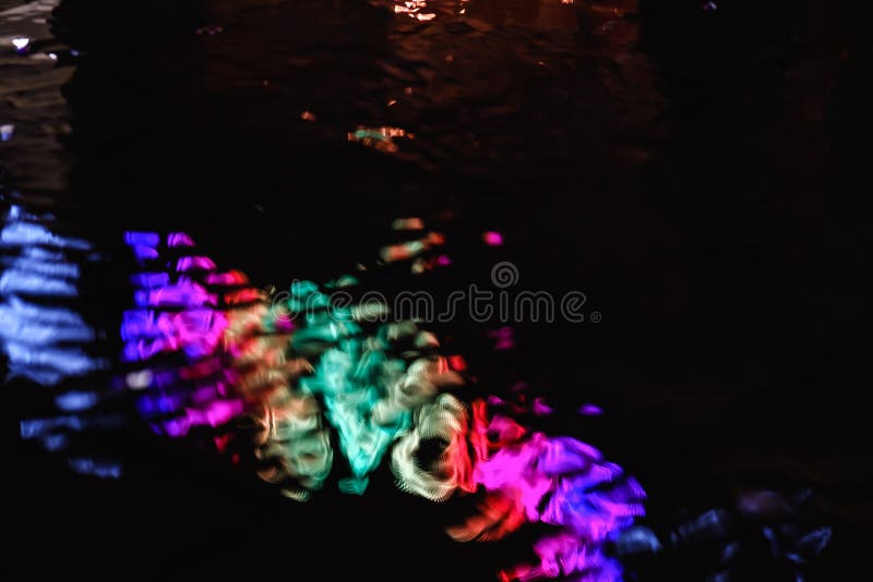 Night City Light Puddle Asphalt, Rain Stock Image - Image of bright ...