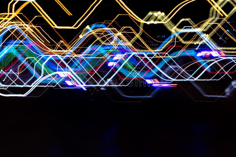 Night City Lights Background, Long Exposure. Abstract Background Stock ...