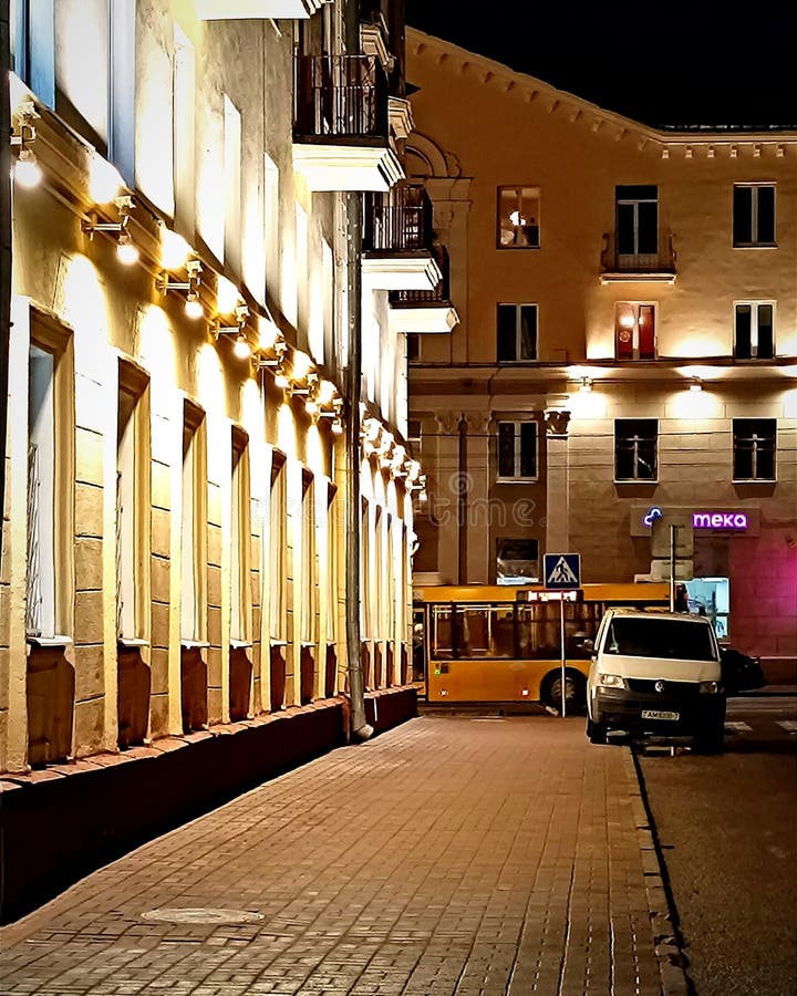 Night City Lights with a Beautiful Perspective Stock Photo - Image of ...