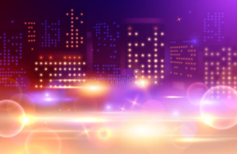 Night City Lights Composition with Tall Building Windows of Different ...