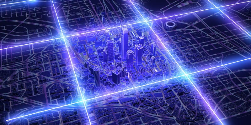 Aerial City Grid Night Stock Illustrations – 57 Aerial City Grid Night ...