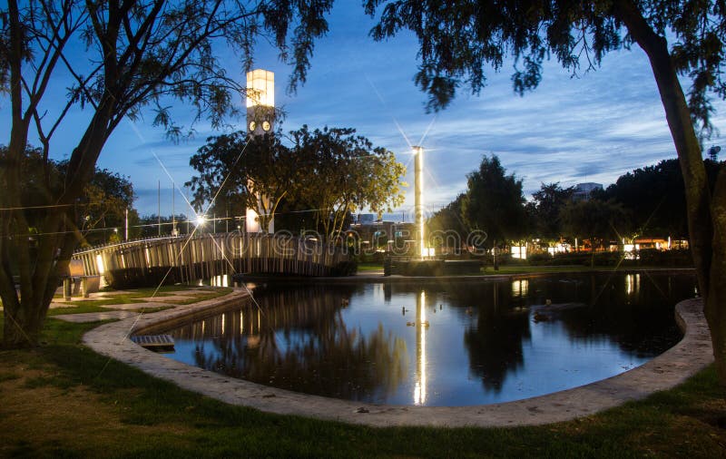 Night City Pond stock photo. Image of water, dawn, pond - 30422350