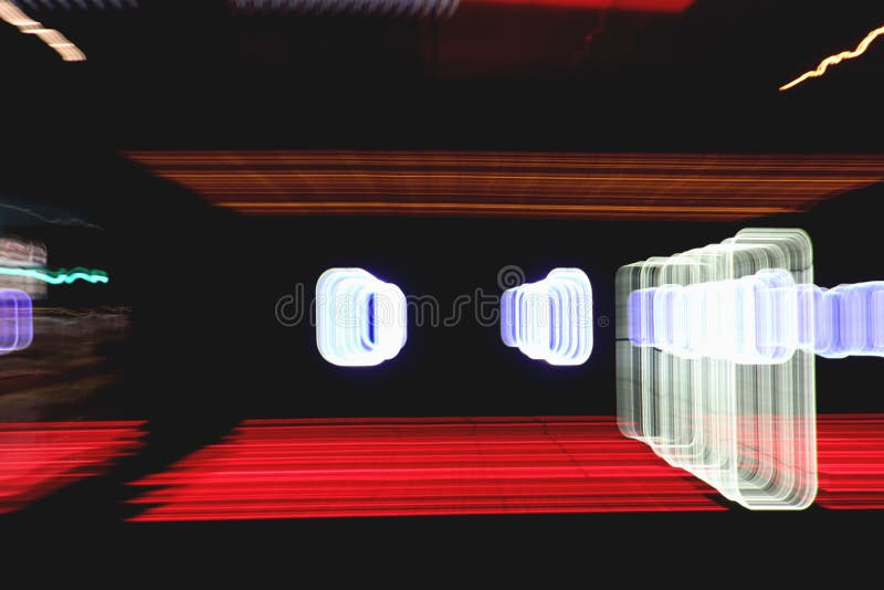 Night City Rays Glow Background. Night Exposure Zoom Traces Backdrop ...