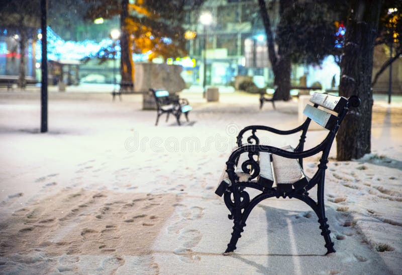 Park with bench stock photo. Image of season, view, scene - 108026918