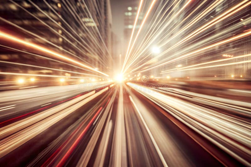 Night City Street Speed Motion Blur Stock Illustration - Illustration ...