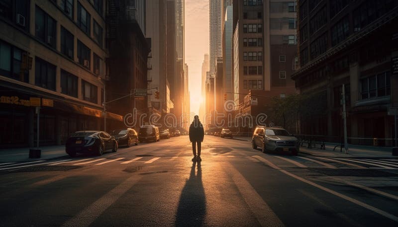 View of the City Street in the Night Night City Street Stock ...