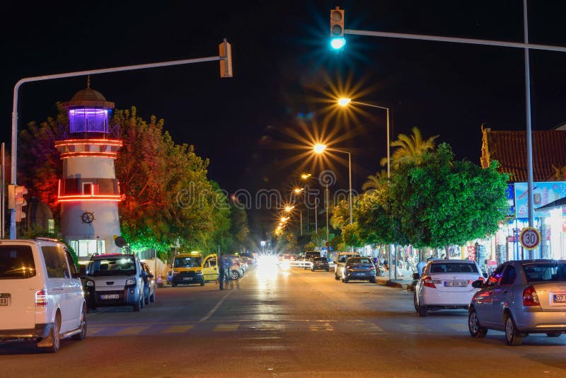 Night City Suburb of Kiris in Kemer. Turkey Editorial Stock Photo ...