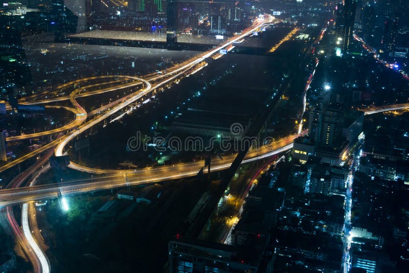 Night City, Top View, Bangkok Stock Photo - Image of asia, background ...