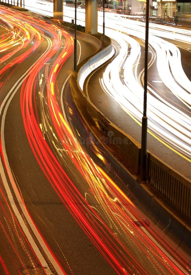 Night city traffic streams stock photo. Image of blurred - 14266242