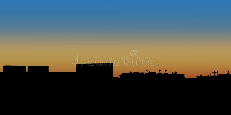 Night City. Vector Illustration of Apartment Blocks in a Town. Stock ...