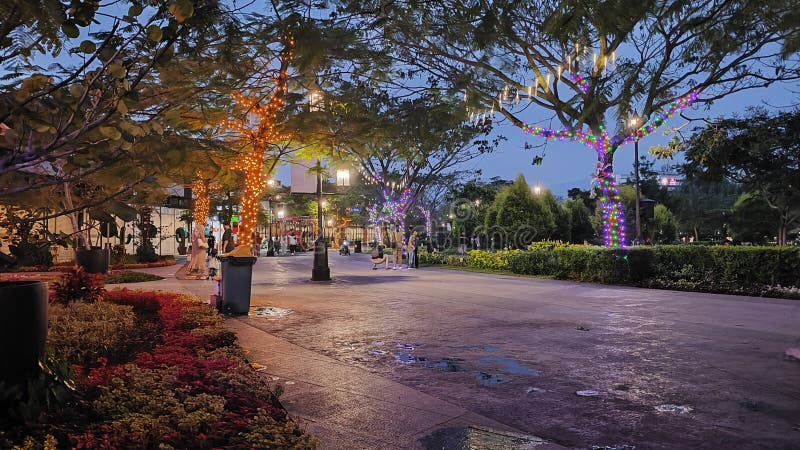 Night City View at Bandung Street Editorial Stock Image - Image of ...