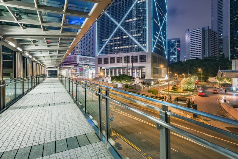 Night City View of Central District Stock Photo - Image of business ...