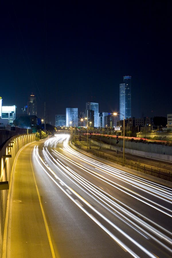 Night Traffic on Basarab Bridge, Bucharest Stock Image - Image of ...