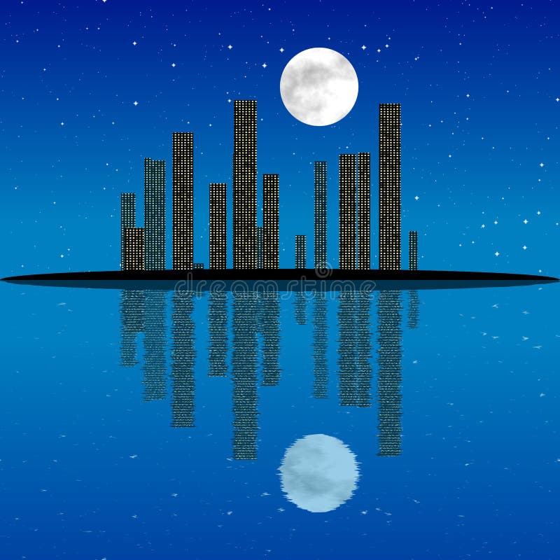 Night Cityscape Generated Texture Stock Illustration - Illustration of ...
