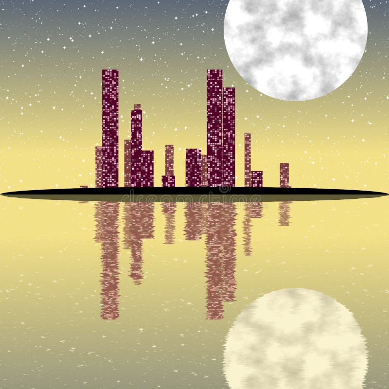 Night Cityscape Generated Texture Stock Illustration - Illustration of ...