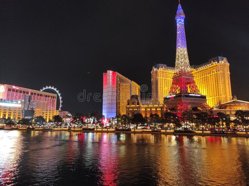 Night Cityscape of Lighted Las Vegas Editorial Image - Image of skyline ...