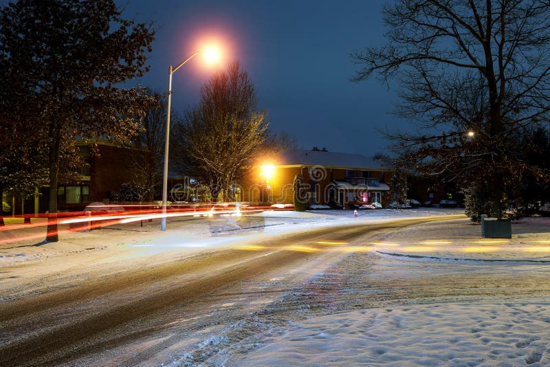 Night Cityscape of One of the Sleeping Area Stock Image - Image of ...