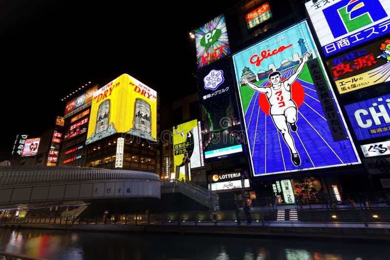 Night Classical View of Dotonbori Glico Sign Editorial Stock Image ...
