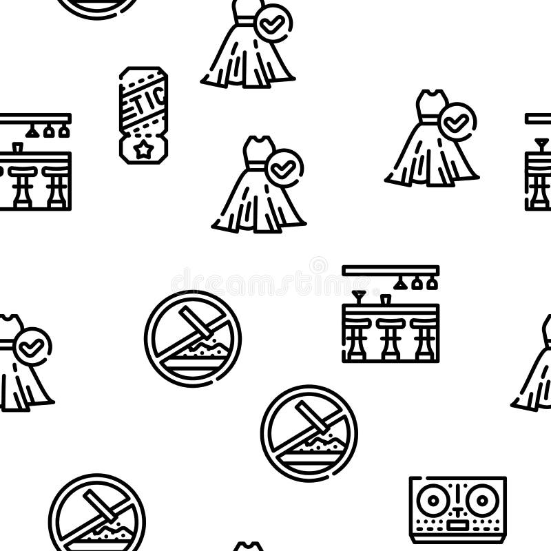 Night Club Dance Party Vector Seamless Pattern Stock Vector ...