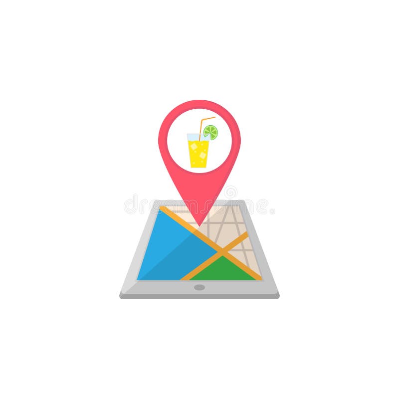 Location Flat Icon, Map Pin and Website Button Stock Vector ...