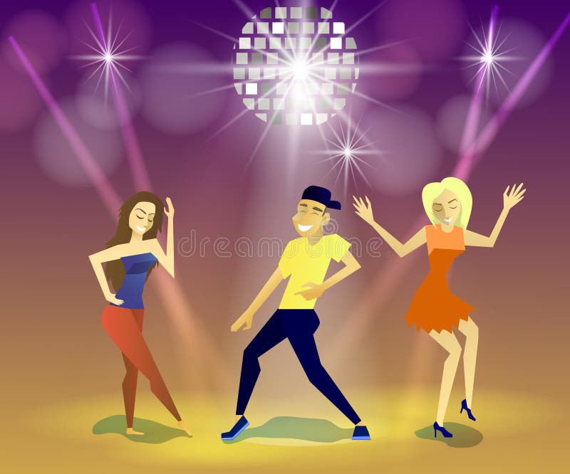Night Club, Parties. People Having Fun Stock Vector - Illustration of ...