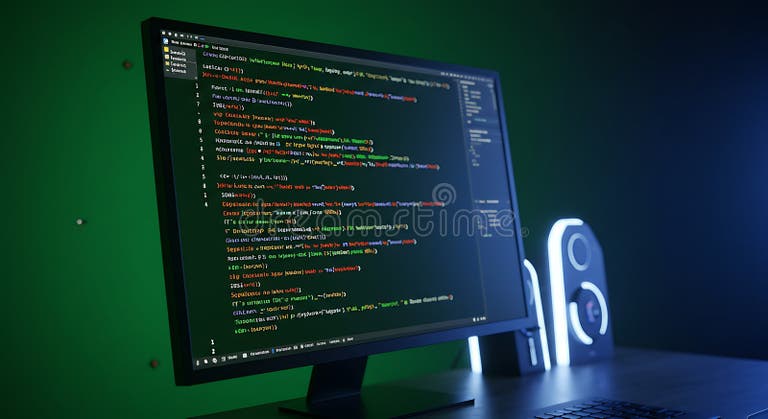 Night Coding Session stock illustration. Illustration of programming ...