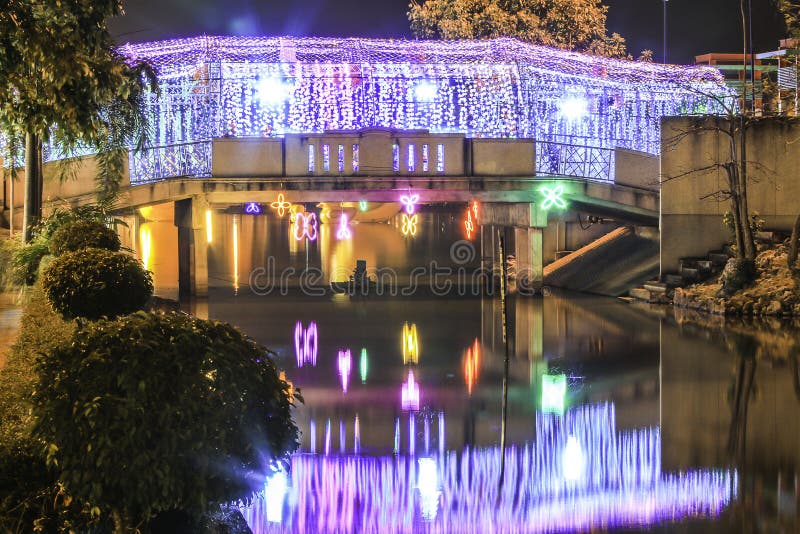 Night color light bridge stock image. Image of nightclub - 83818451