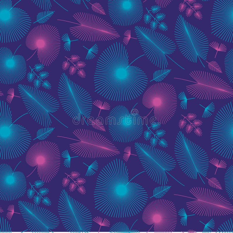 Tropical Night Foliage in Very Peri Color of the 2022 Year Stock Vector ...