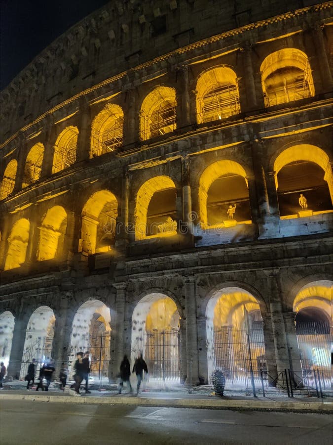 A Night at the Colosseum Rome Stock Image - Image of evening, arch ...