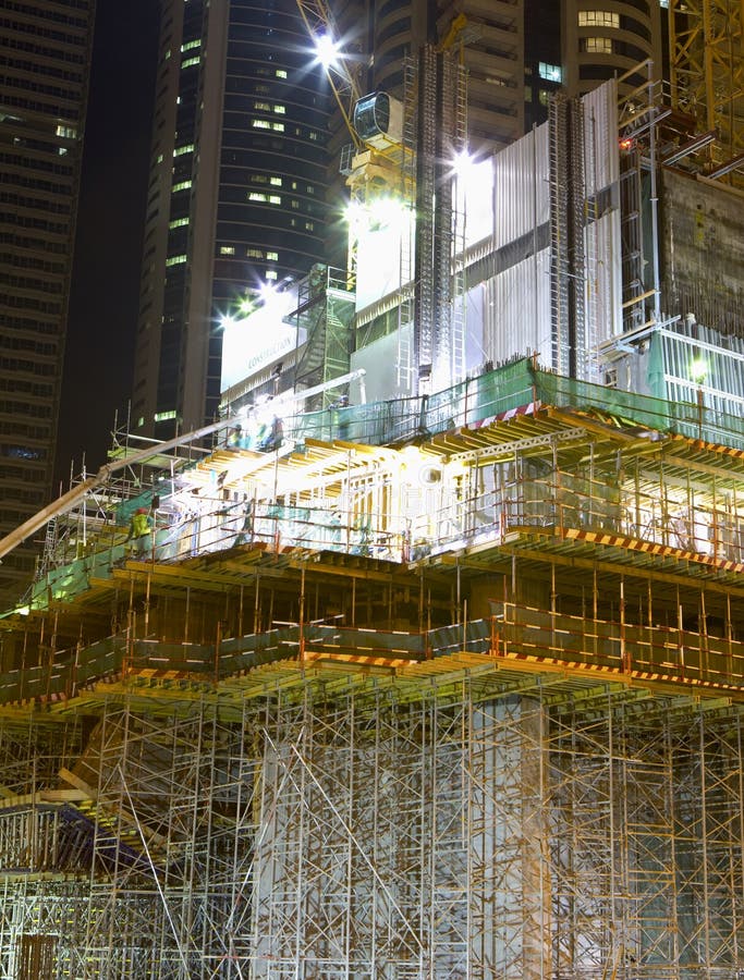 Night construction stock photo. Image of yellow, creation - 17259824