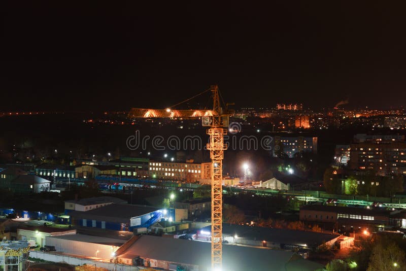 Night construction site stock photo. Image of production - 79481992