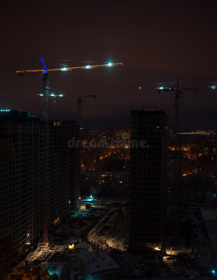 Night construction works stock image. Image of work, working - 1433833