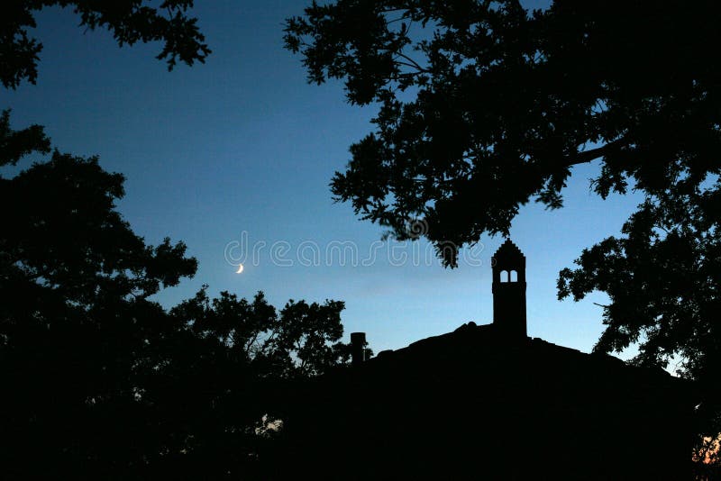 Night in the countryside stock image. Image of chimney - 35513247
