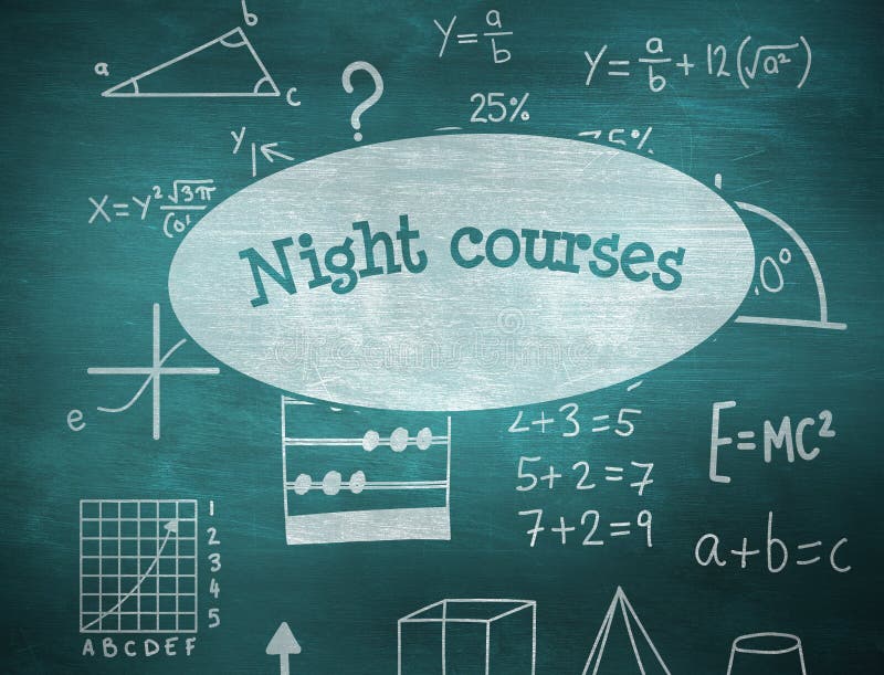 Night Courses Against Green Chalkboard Stock Illustration ...