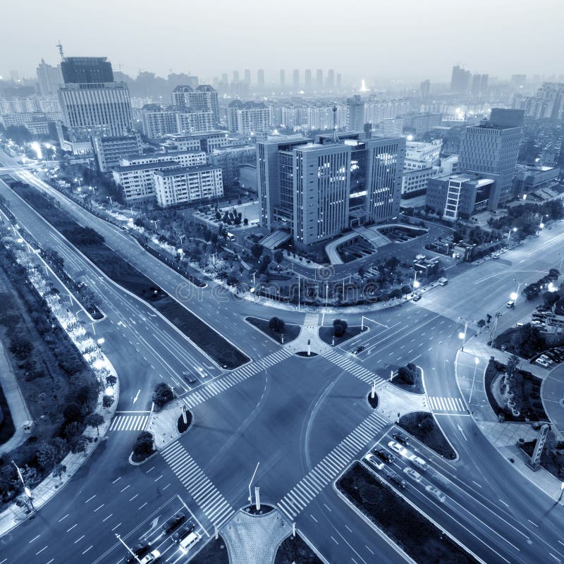 Night at the crossroads stock image. Image of lines, freeway - 23287645