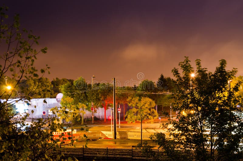 Night crossroads stock photo. Image of strasbourg, summer - 59487212