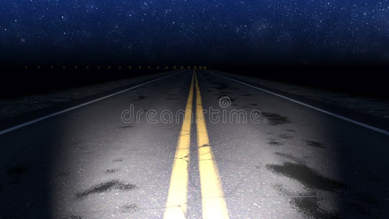 Night Curved Road with Starry Sky Loop Stock Footage - Video of goods ...