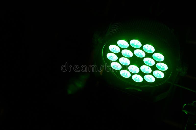 Night Dance Club. Lighting Green Led Pair Spotlight Stock Photo - Image ...