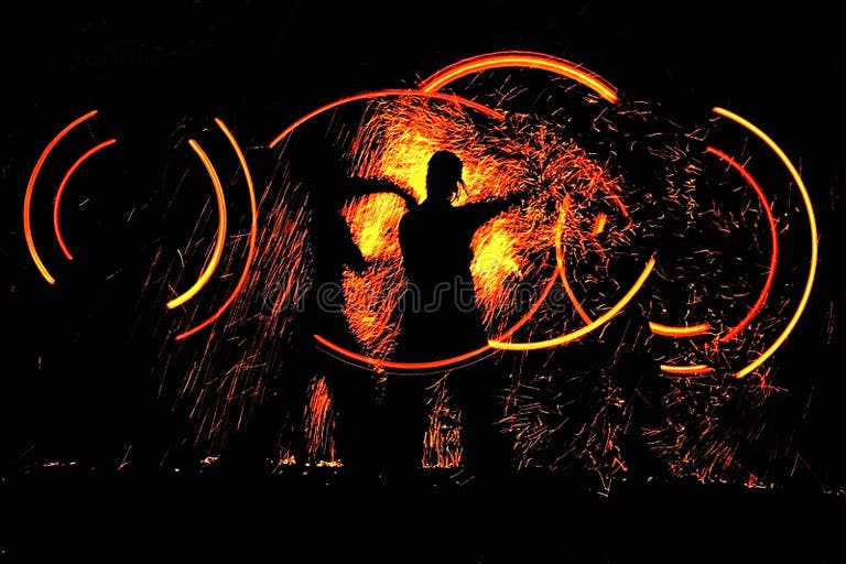 Night dance with fire stock photo. Image of crowd, body - 9703104