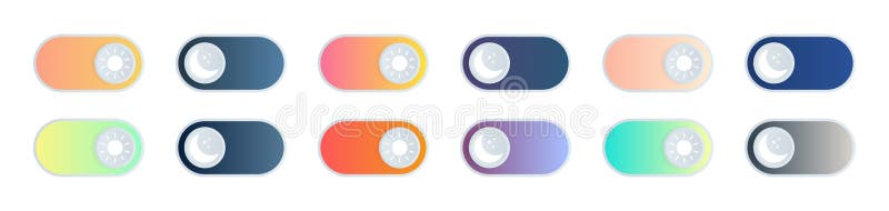 Night day mode switches. stock vector. Illustration of mobile - 242392457