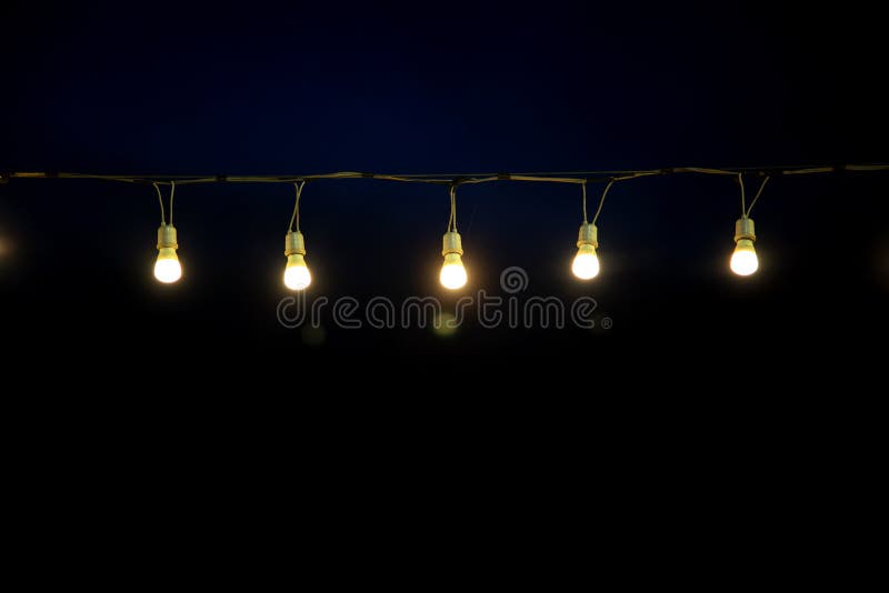 Night Decoration with Light Bulb Stock Photo - Image of bulb, light ...