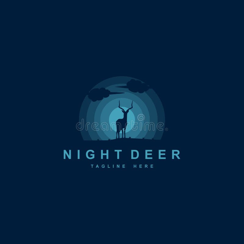 Night Deer Logo Design Inspiration Stock Vector - Illustration of ...