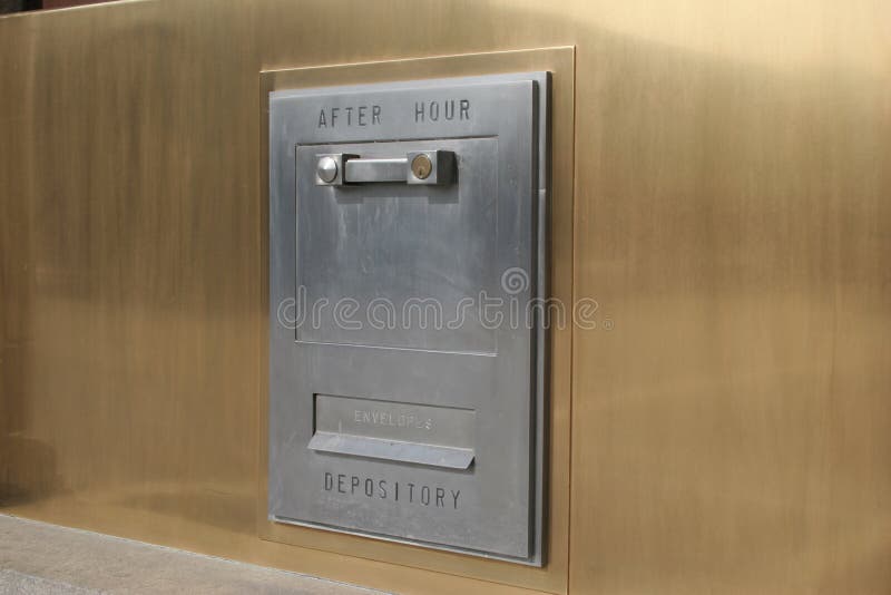 Night Depository Vault at a Bank (generic) Stock Photo - Image of night ...