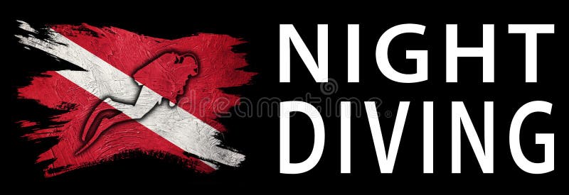 Night Diving, Diver Down Flag, Scuba Flag Stock Photo - Image of ...