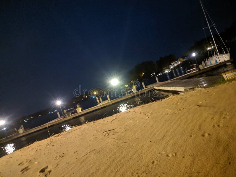 Night on the dock stock photo. Image of night, lake - 165696164