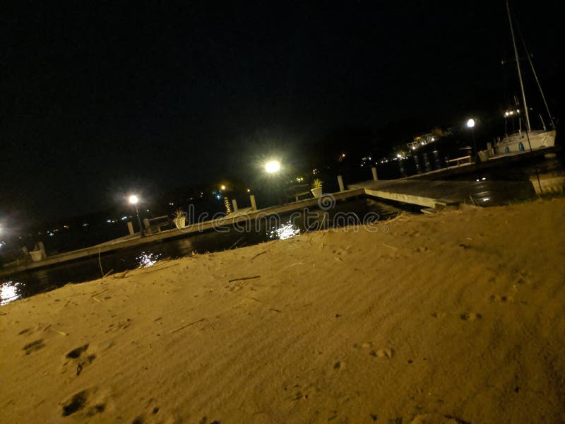 Night on the dock stock image. Image of boat, night - 165696167