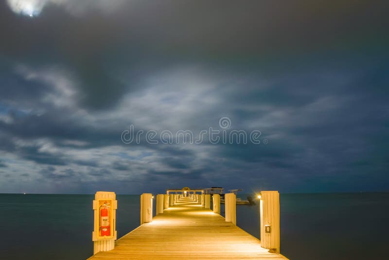 Night dock stock image. Image of resort, vacation, cheeca - 94673191