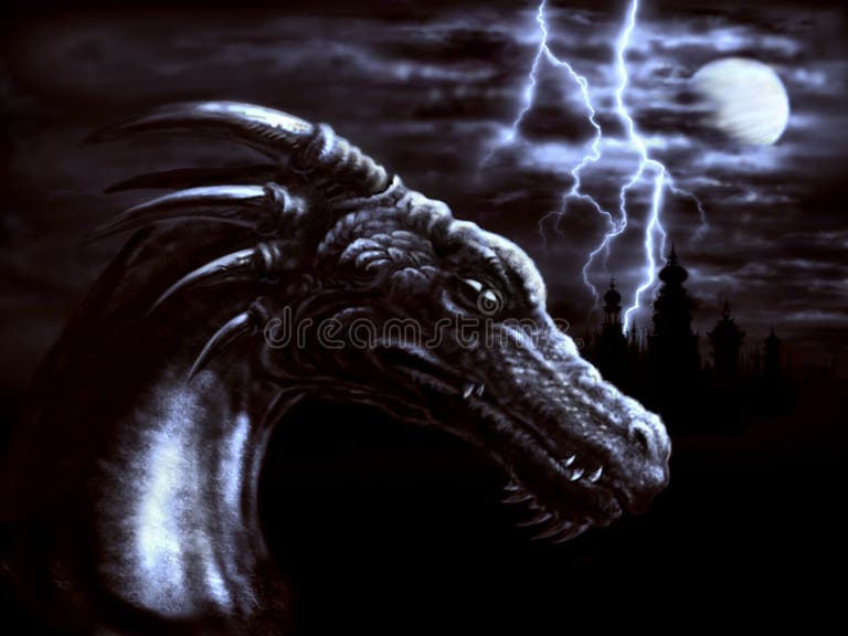 Night dragon stock photo. Image of legendary, midnight - 4775020