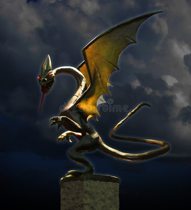 Night Dragon stock illustration. Illustration of wings - 394458